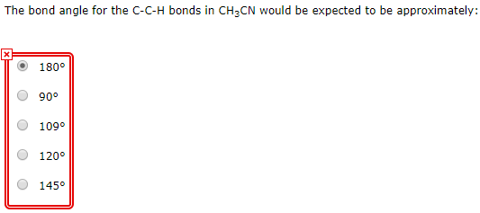 Solved The Bond Angle For The C C H Bonds In CH3CN Would Be Chegg