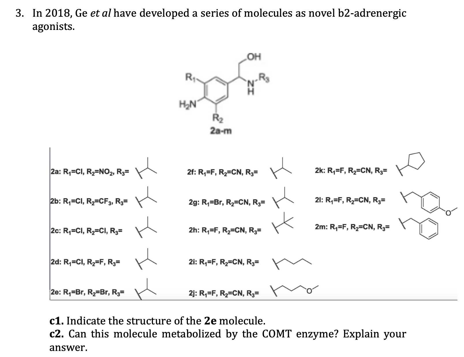 Solved 3. In 2018, Ge et al have developed a series of | Chegg.com