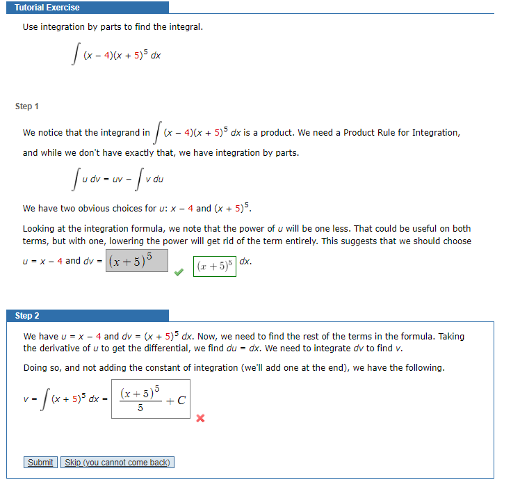 Solved Tutorial Exercise Use integration by parts to find | Chegg.com