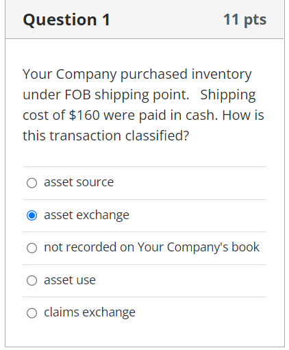 Solved Your Company purchased inventory under FOB shipping | Chegg.com