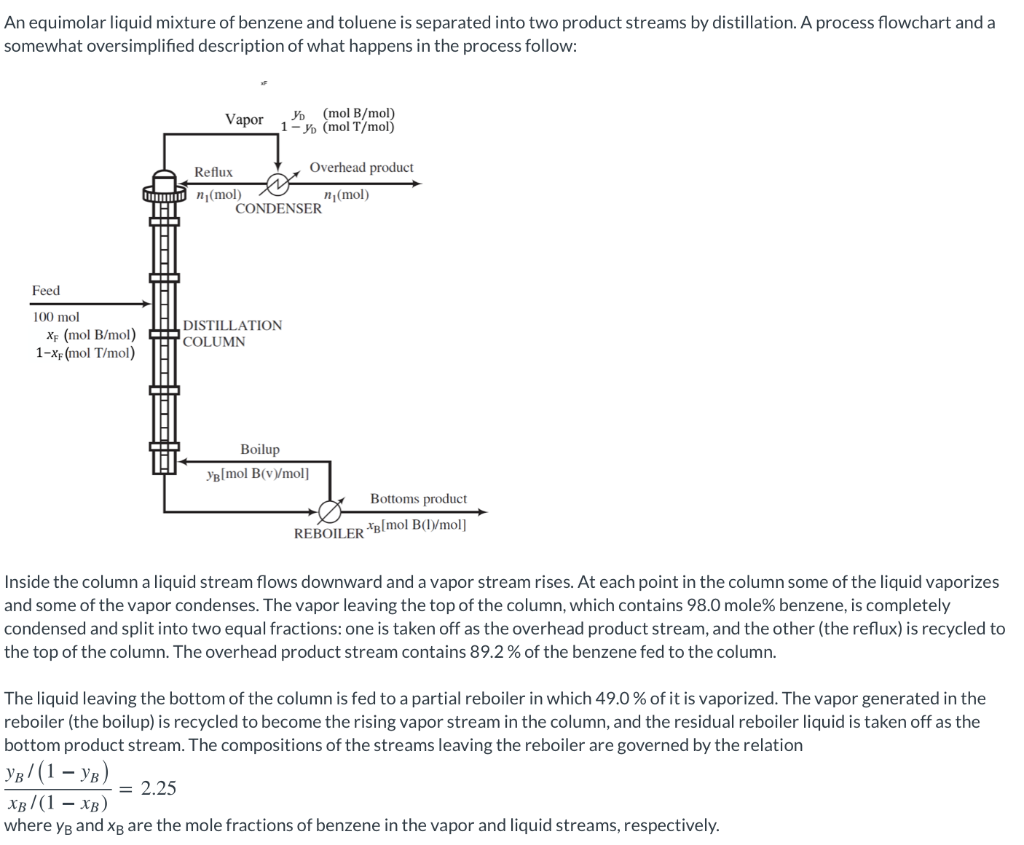 Solved An equimolar liquid mixture of benzene and toluene is | Chegg.com