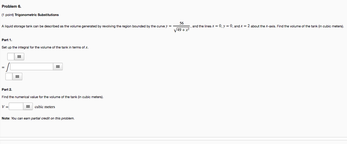 Solved Problem 6 1 Point Trigonometric Substitutions A Chegg