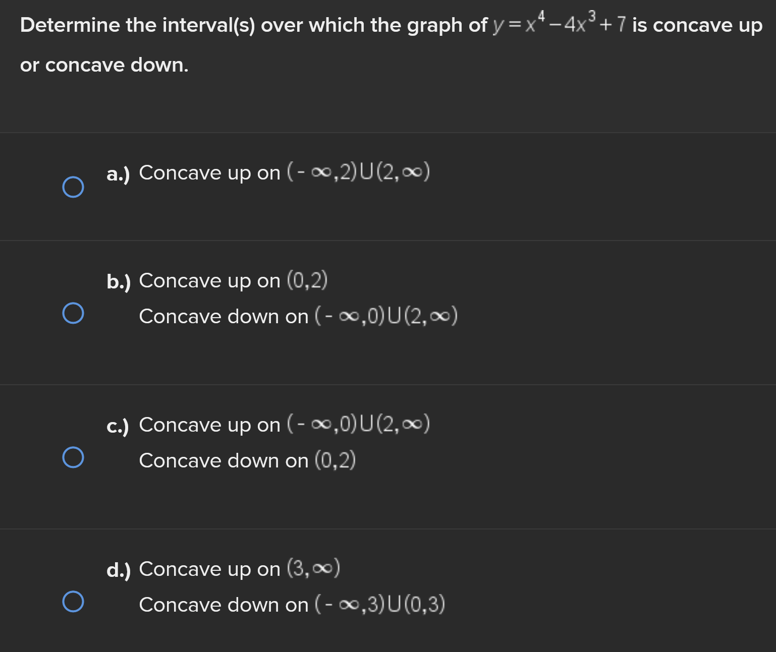 Solved Determine the interval(s) over which the graph of | Chegg.com