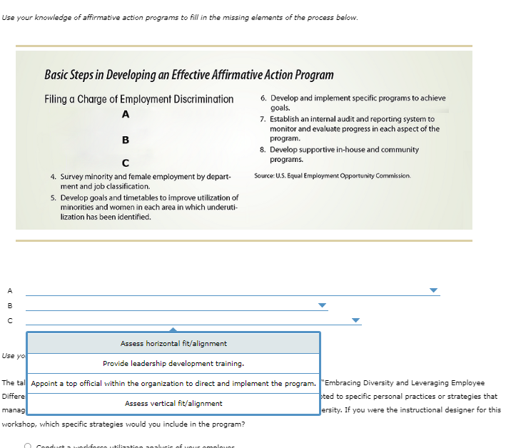 Solved Use your knowledge of affirmative action programs to | Chegg.com