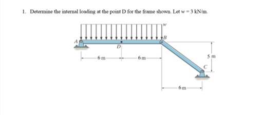 Solved 1 Determine the internal loading at the point for the | Chegg.com