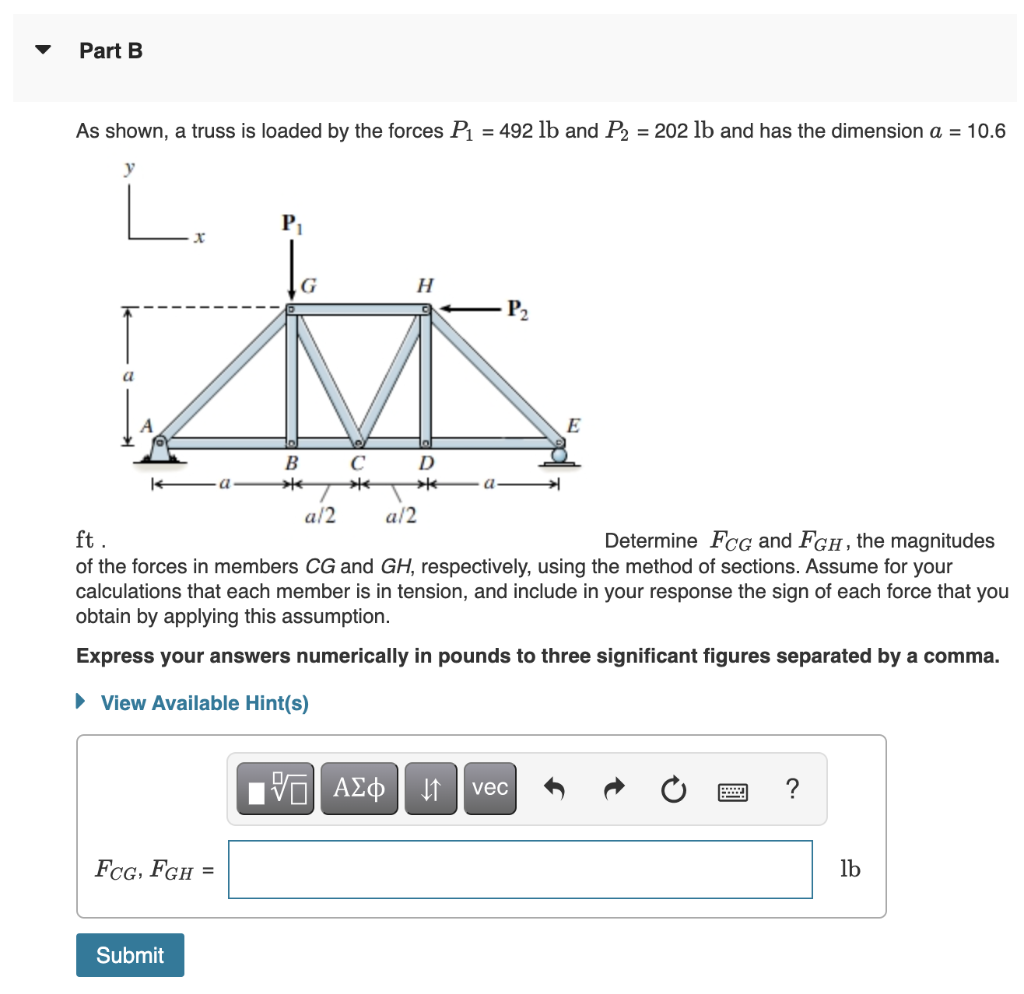 Solved Determine FCG and FGH, the magnitudes of the forces | Chegg.com