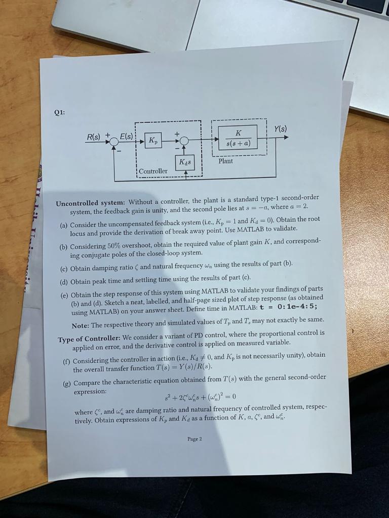 Solved Uncontrolled system: Without a controller, the plant | Chegg.com