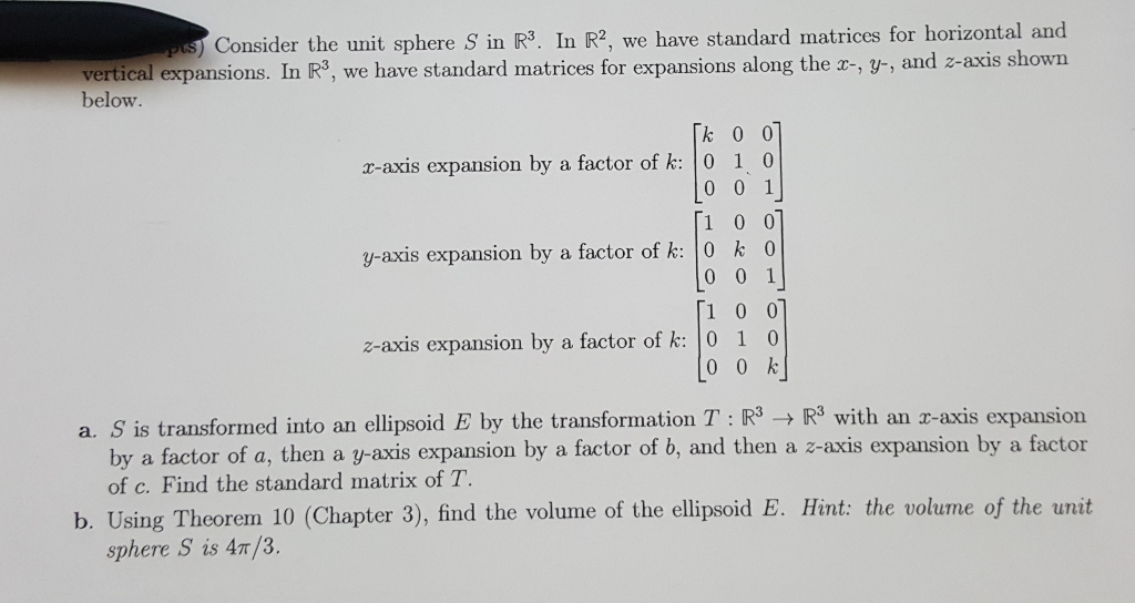 Solved Ps) Consider the unit sphere S in R3. In R?, we have | Chegg.com