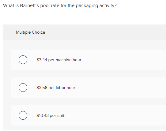 Solved Barnett Products manufactures three types of | Chegg.com