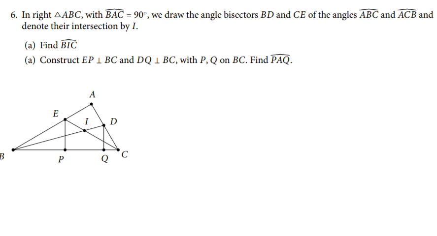 Solved 6. In right AABC, with BAC = 90°, we draw the angle | Chegg.com