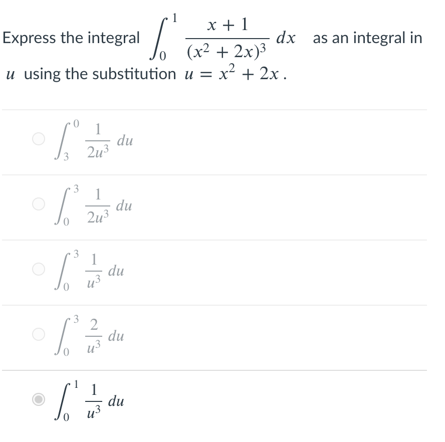 Solved 1 x + 1 Express the integral dx as an integral in (x2 | Chegg.com