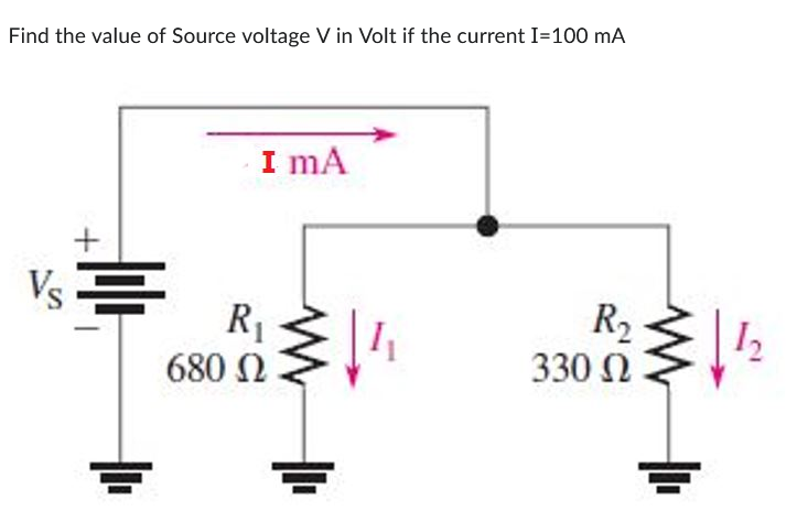 Solved Find the value of Source voltage V ﻿in Volt if the | Chegg.com