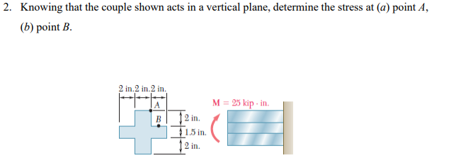 Solved 2. Knowing that the couple shown acts in a vertical | Chegg.com