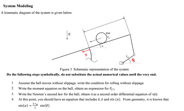 Solved System Modeling A kinematic diagram of the system is | Chegg.com
