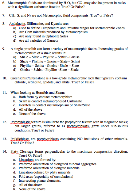 Solved 6. Metamorphic fluids are dominated by H:0, but CO2 | Chegg.com