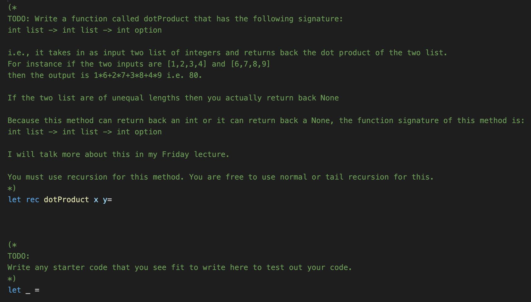 Todo Write A Quicksort Function In Ocaml That Has