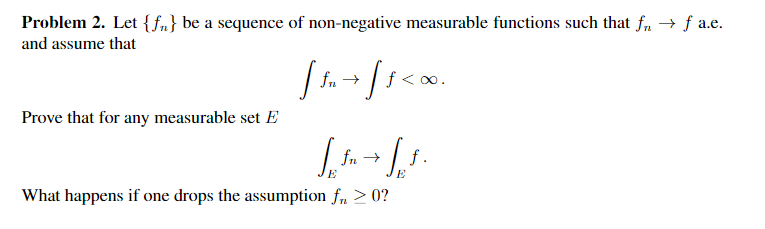 Solved -> Problem 2. Let {fr} be a sequence of non-negative | Chegg.com