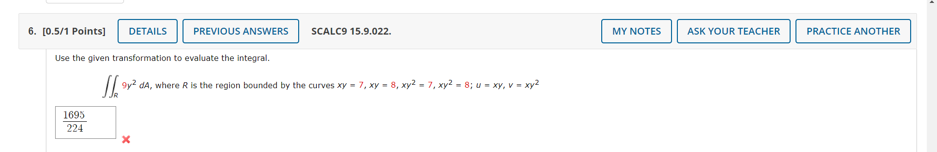 Solved Use the given transformation to evaluate the | Chegg.com