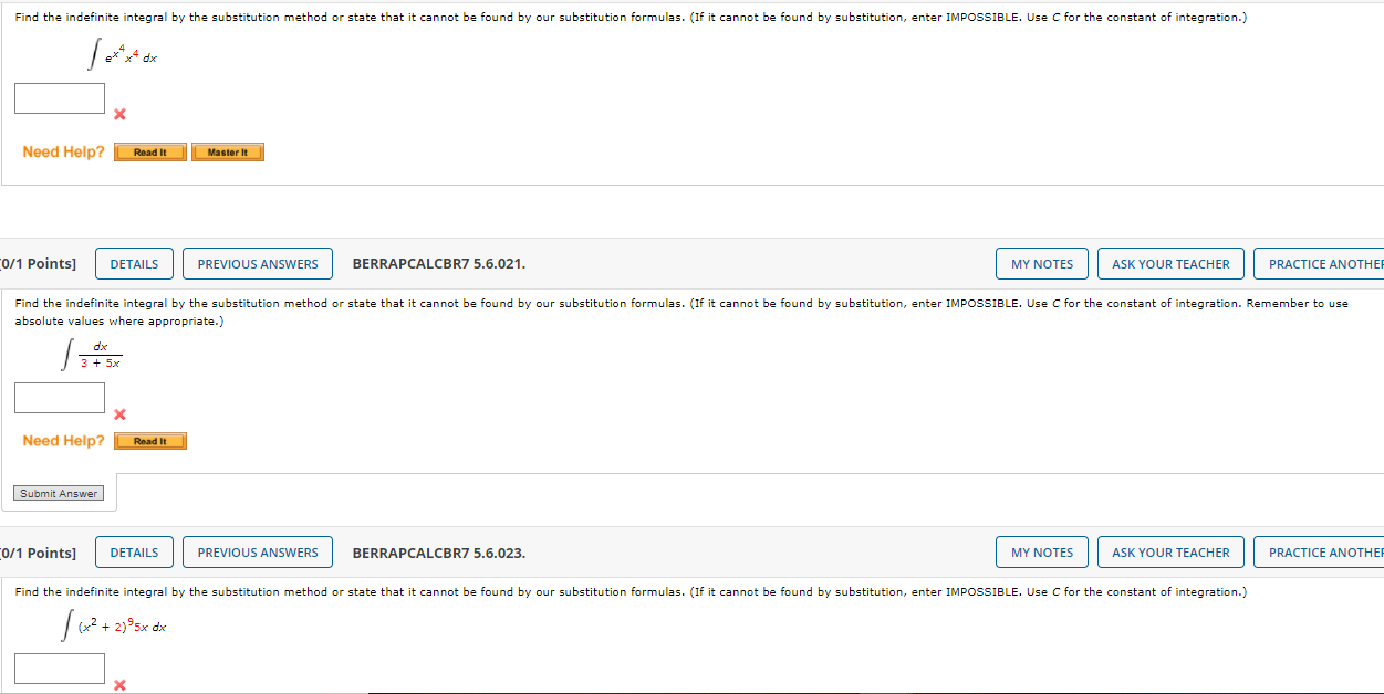 Solved 1 Find the indefinite integral by the substitution | Chegg.com