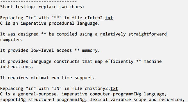 Solved Void Replace two chars const Char filename Char Chegg
