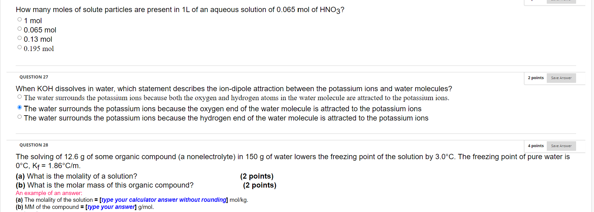 Solved How many moles of solute particles are present in 1L | Chegg.com