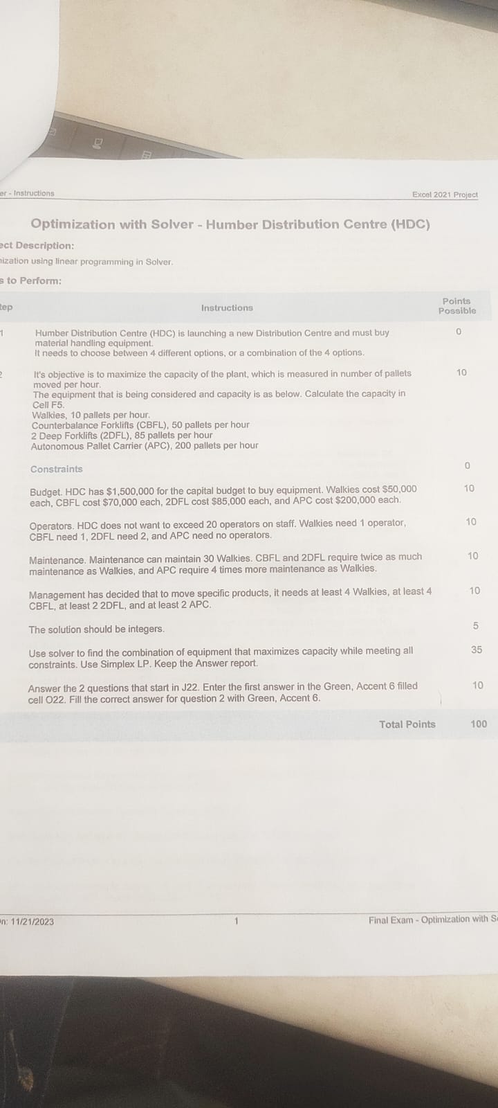 Ect Descriptionnization Using Linear Programming In
