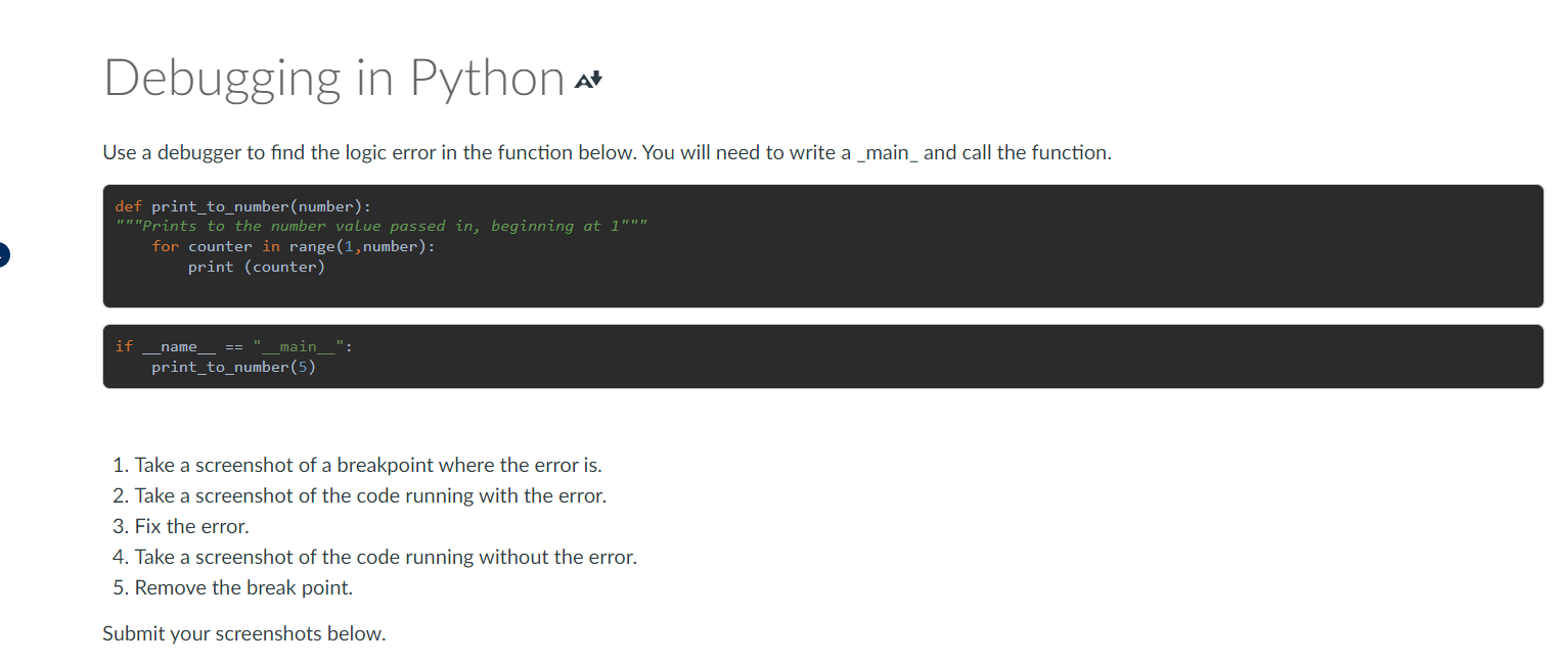 Solved Use a debugger to find the logic error in the | Chegg.com