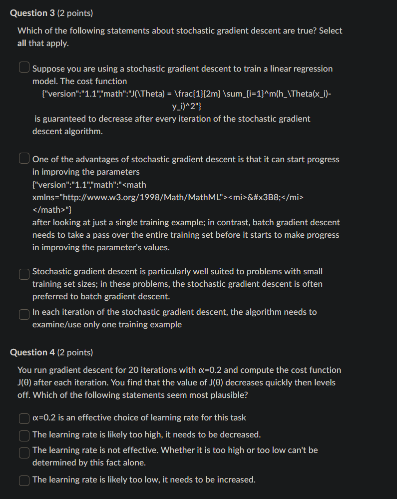 Solved Which of the following statements about stochastic | Chegg.com