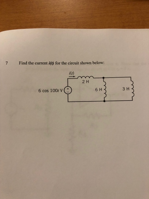 Solved Find the current i() for the circuit shown below: | Chegg.com