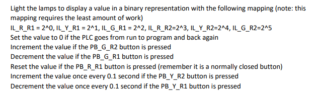 Light the lamps to display a value in a binary | Chegg.com