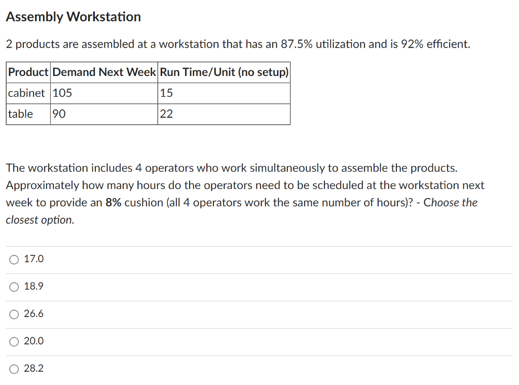 Solved Assembly Workstation 2 products are assembled at a | Chegg.com
