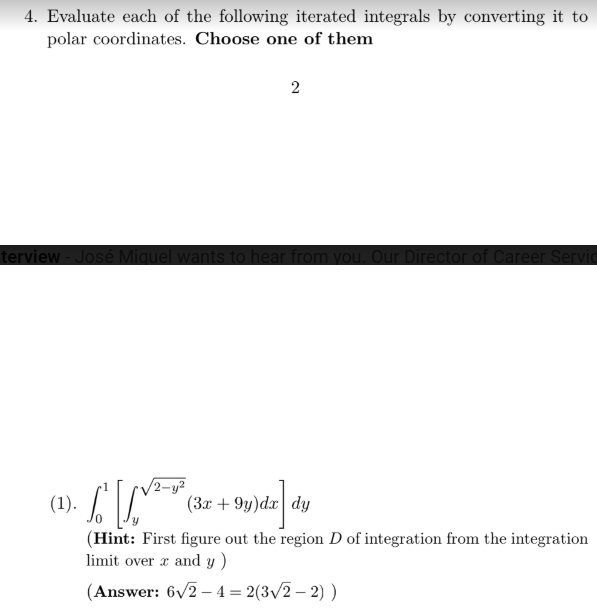 Solved 4. Evaluate each of the following iterated integrals | Chegg.com