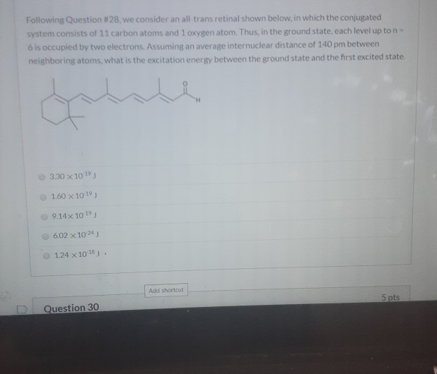 Question 28 5 pts The eigenfunctions for a particle | Chegg.com