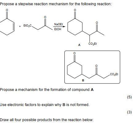 Solved Propose a stepwise reaction mechanism for the | Chegg.com
