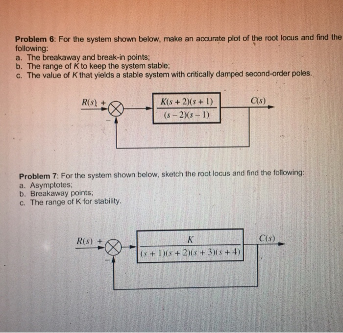 Problem 6: For the system shown below, make an | Chegg.com