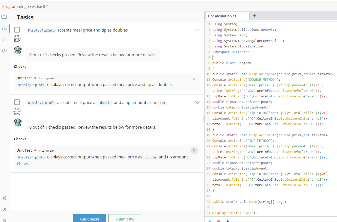 Solved I need help with these C# code: Create a program | Chegg.com