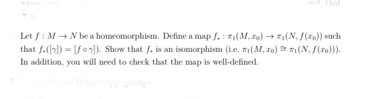 Solved Let f:M→N be a homeomorphism. Define a map | Chegg.com