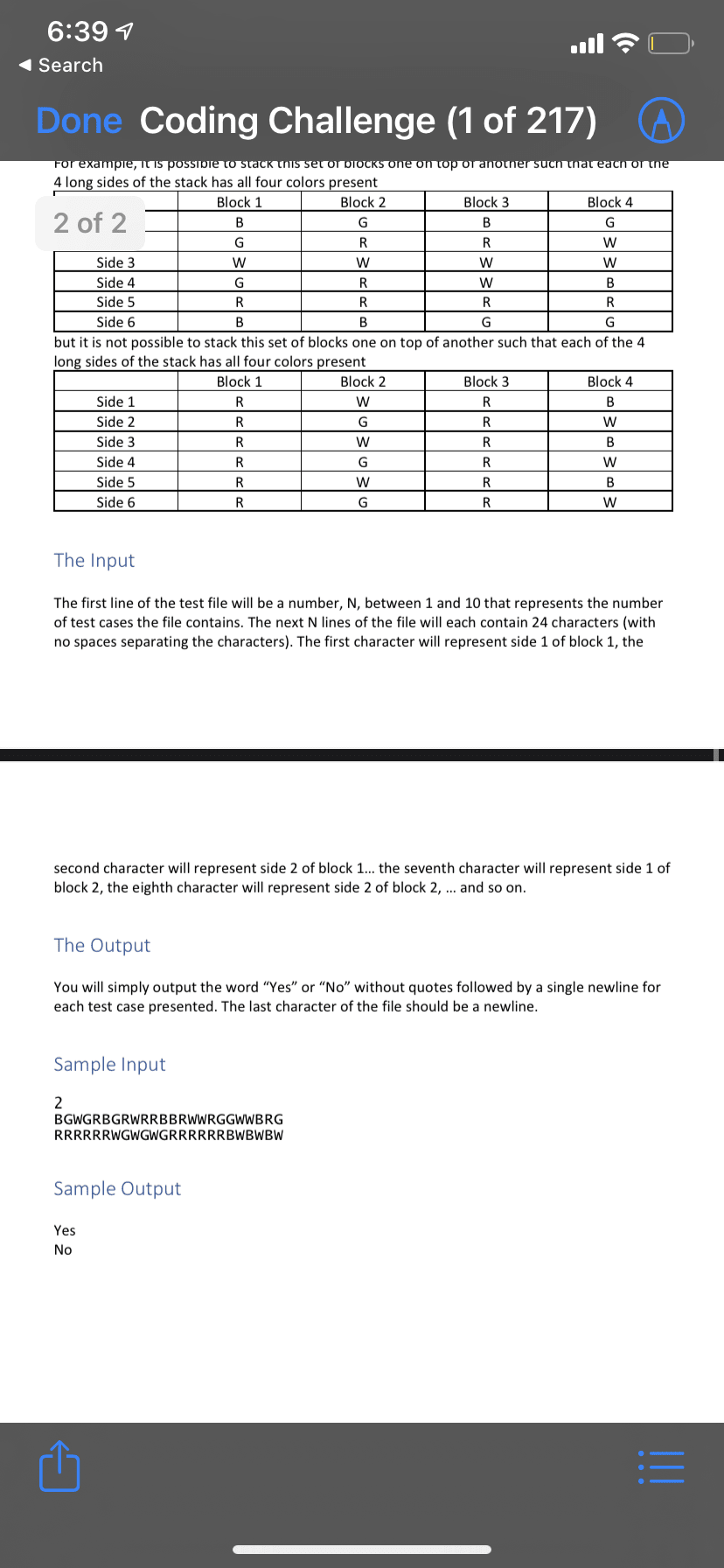 Solved 6:39 1 Search Done Coding Challenge (1 of 217) a | Chegg.com