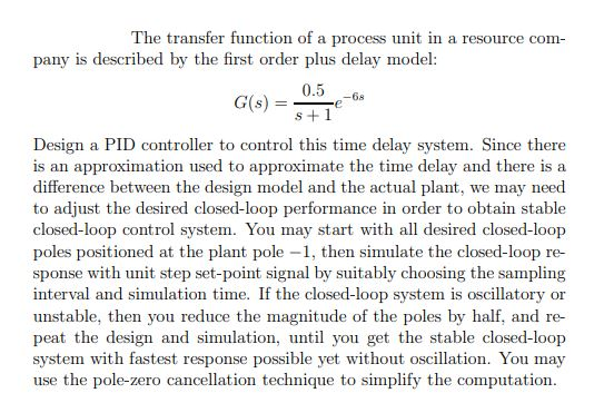 Solved In the PID controller simulations, you may choose to | Chegg.com