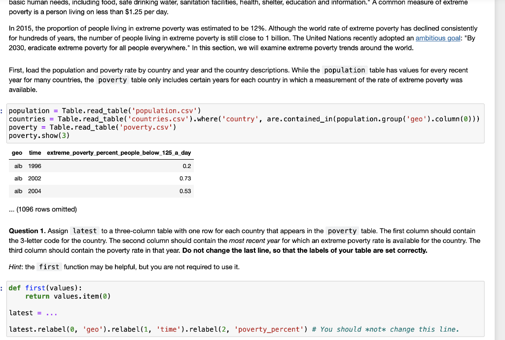 basic human needs, including food, safe drinking | Chegg.com