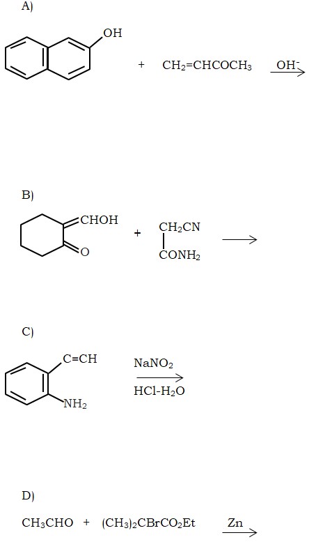 Solved A) OH CH2=CHCOCH OH: B) CHOH . CHCN CONH C) C=CH | Chegg.com