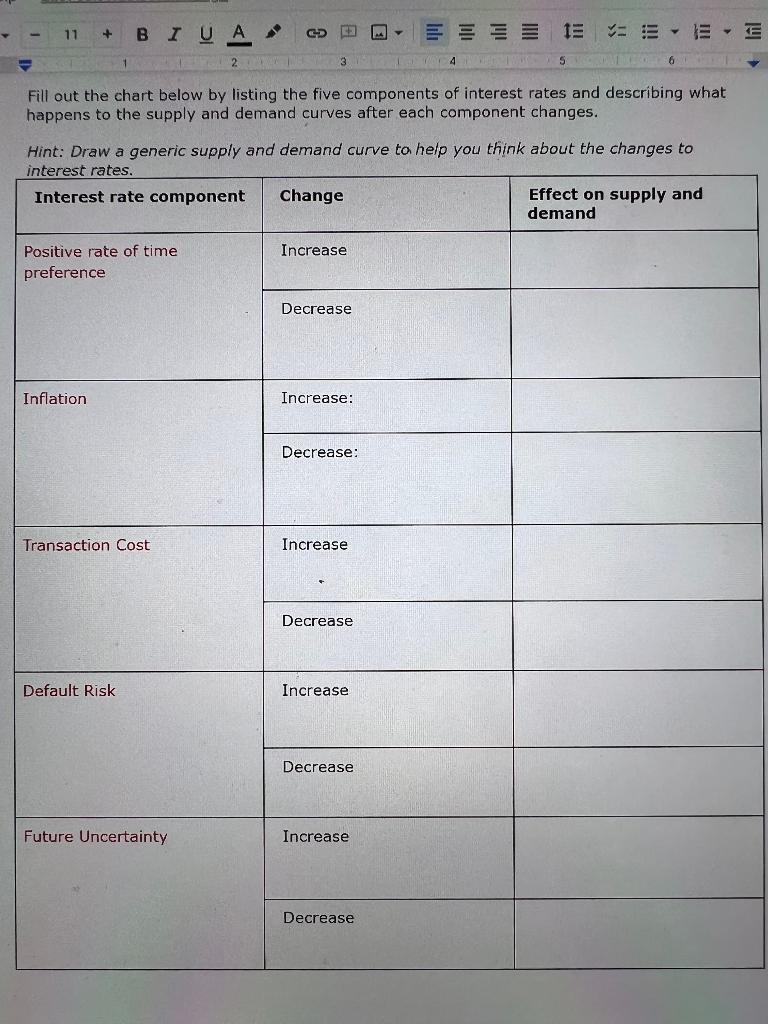 Fill out the chart below by listing the five | Chegg.com