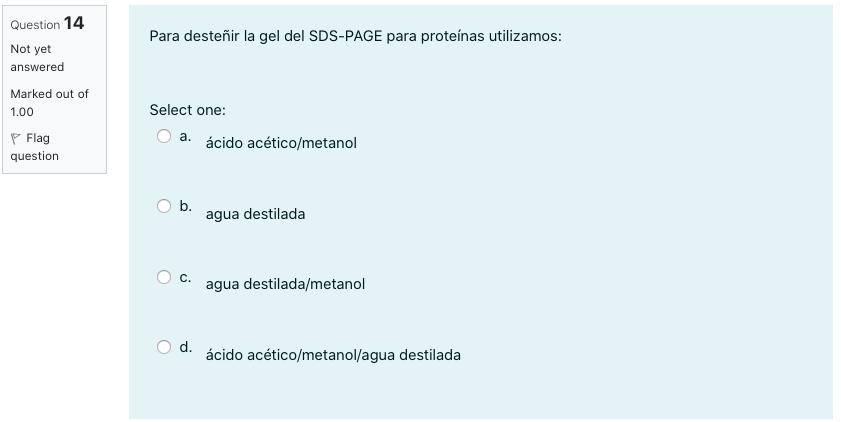 Solved To stain the SDS-PAGE gel for proteins we | Chegg.com