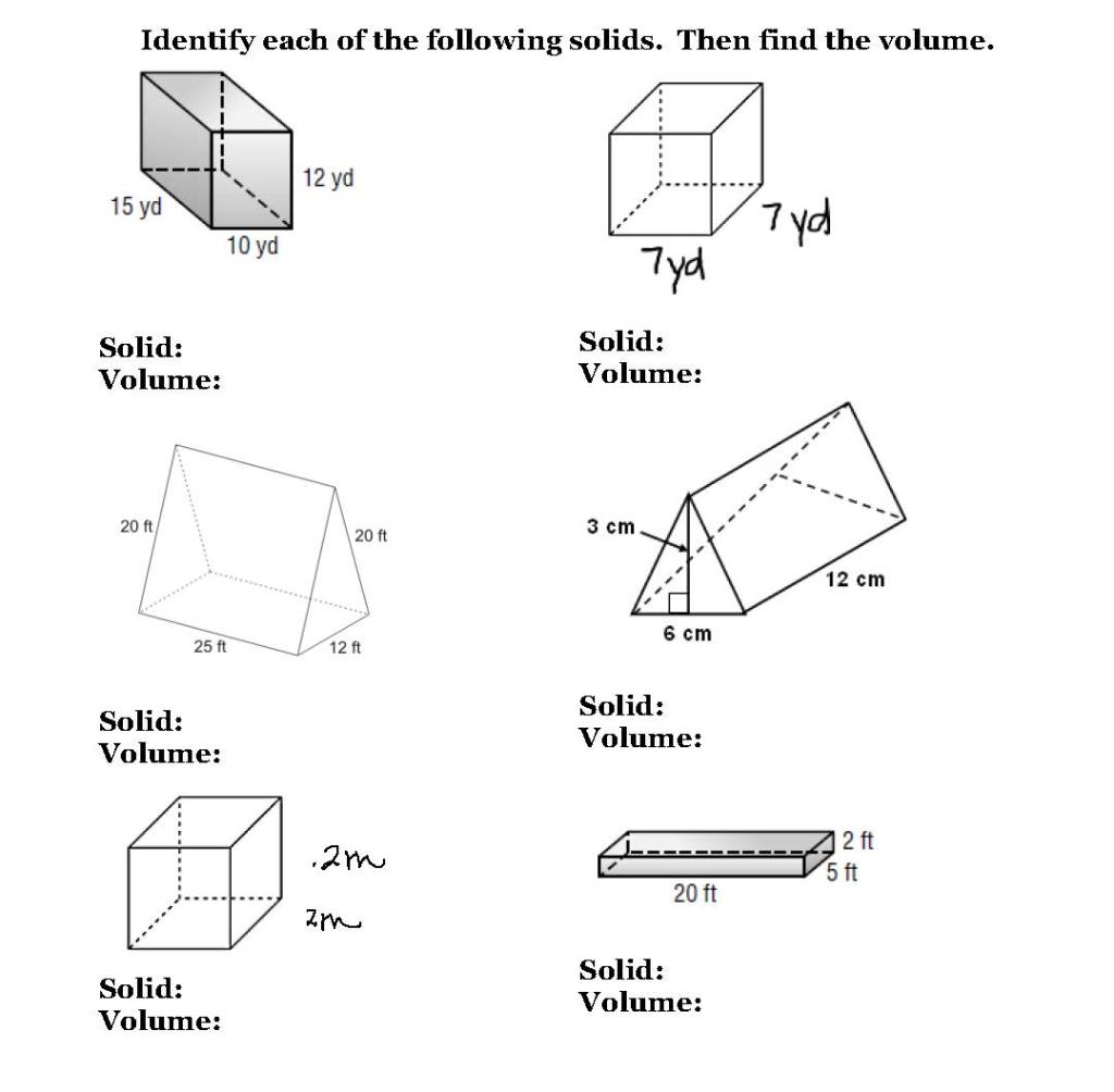 Solved Identify each of the following solids. Then find the | Chegg.com