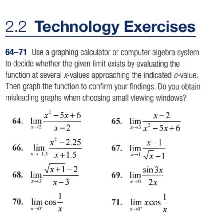 Solved 2 2 Technology Exercises 64 71 Use A Graphing Chegg