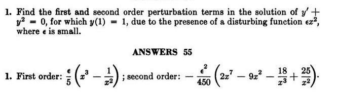 Solved 1. Find the first and second order perturbation terms | Chegg.com