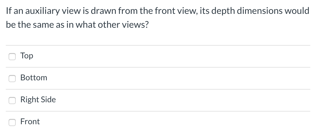 Solved Identify the correct Auxiliary View: TOP FRONT If | Chegg.com