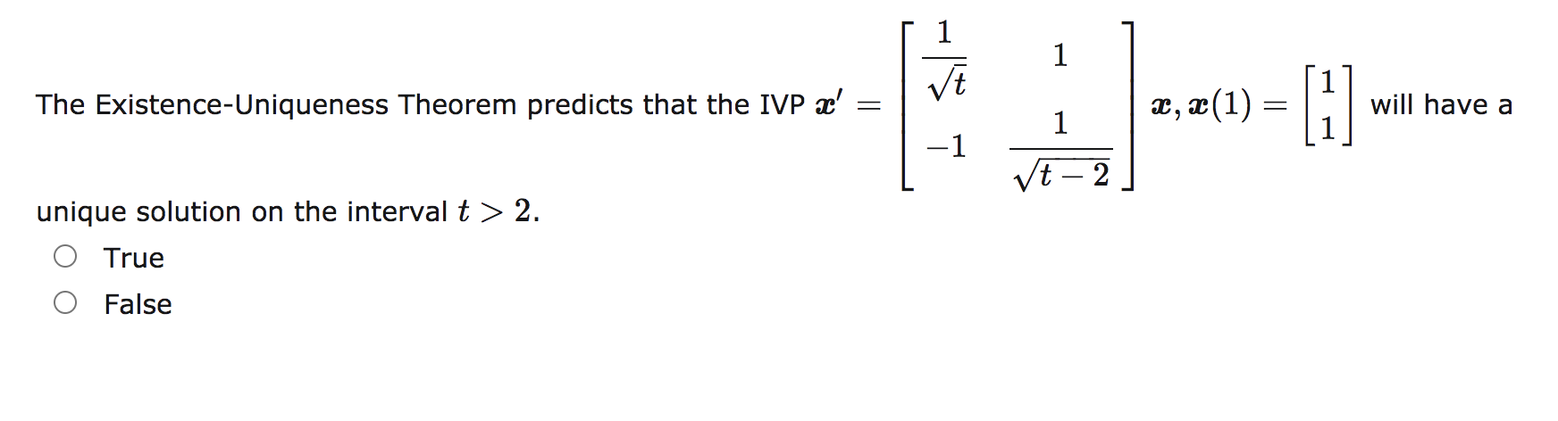 Solved 1 1 V The Existence-Uniqueness Theorem predicts that | Chegg.com