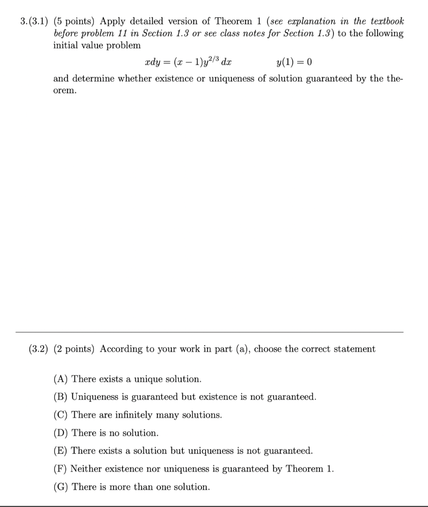 Solved 3.(3.1) (5 points) Apply detailed version of Theorem | Chegg.com