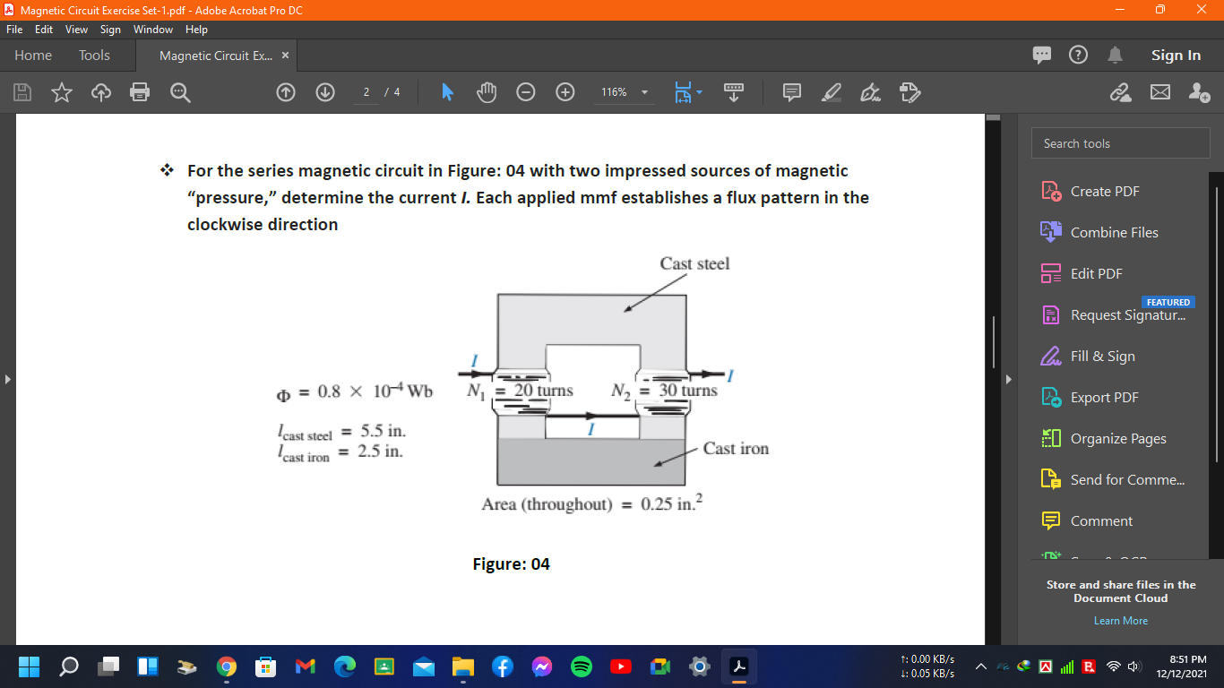 Solved A Magnetic Circuit Exercise Set-1.pdf - Adobe Acrobat | Chegg.com